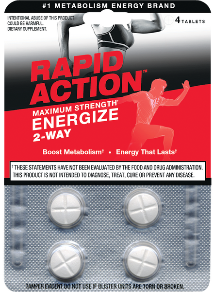 ENERGIZE Energy Pills - Fat Burning Supplement (4 Tabs) – Rapid Action ...